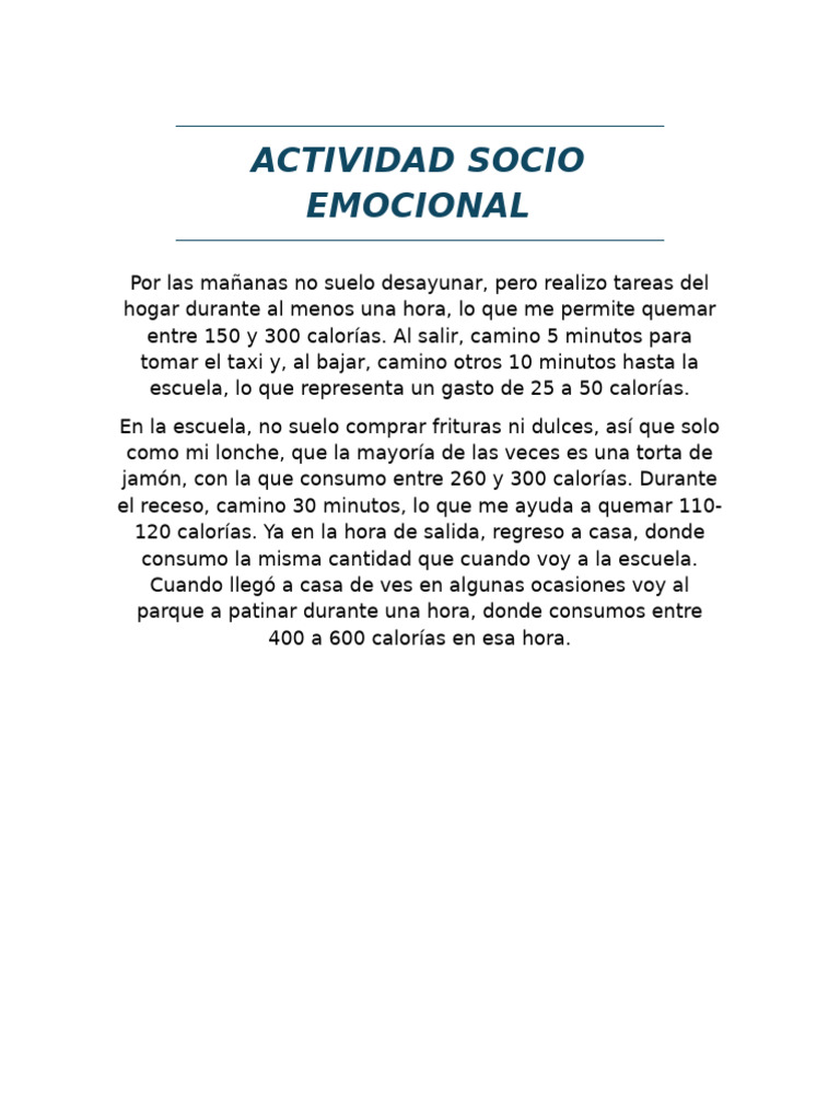 Actividad Socio Emocional | PDF
