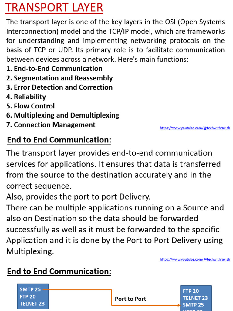 5 Transport Layer | PDF | Transmission Control Protocol | Port (Computer Networking)