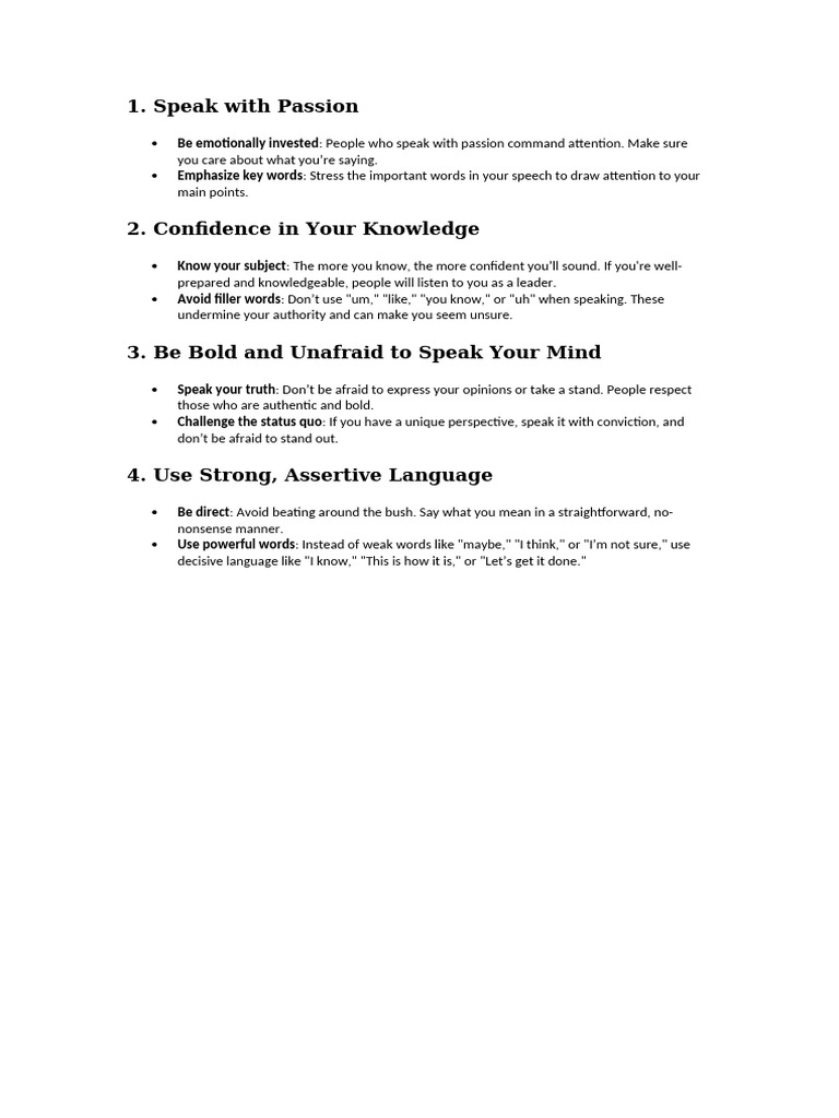 Mastering Confident Speech Techniques | PDF