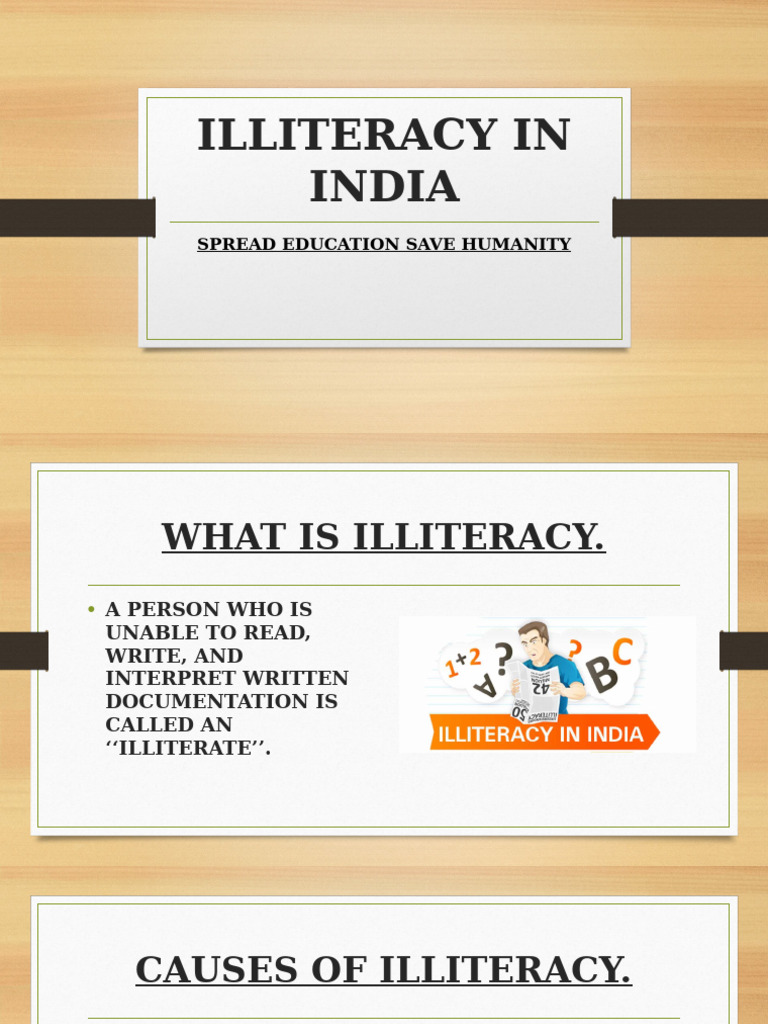 Causes and Effects of Illiteracy in India | PDF