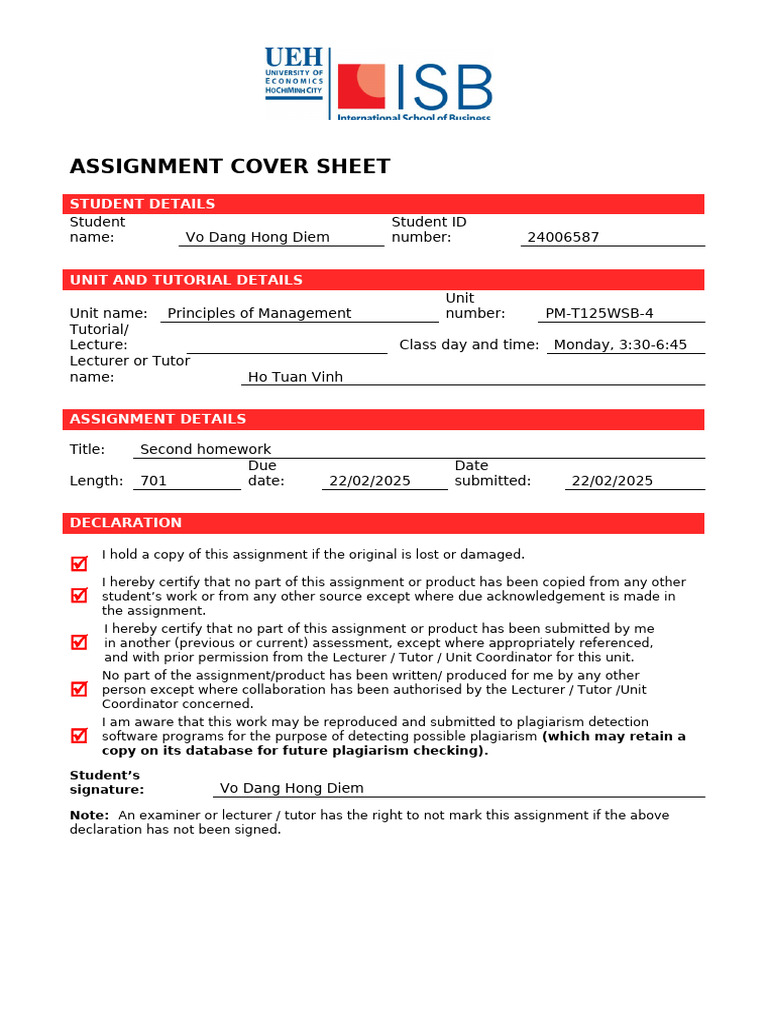 IndividualAssignmentCoverSheet ISB | PDF