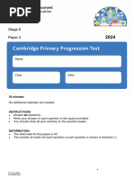 Cambridge Primary Science Test | PDF | Flowers | Water