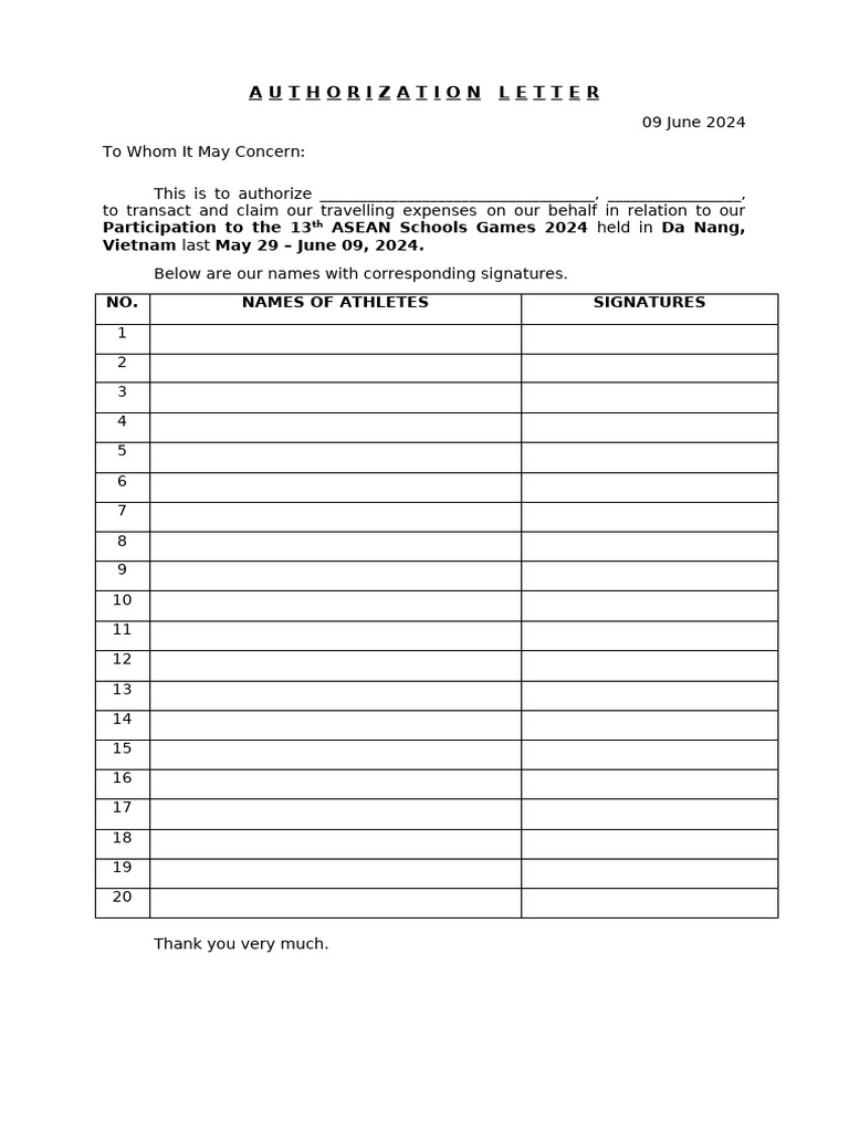 Authorization Letter (2 Copies) | PDF