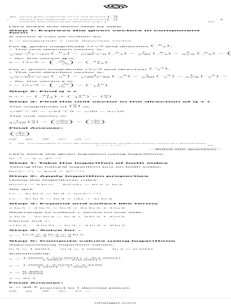 Vector Calculation and Direction | PDF