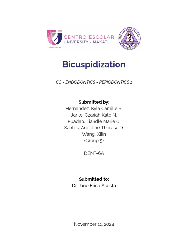 Bicuspidization-EndoPerio-Group-5-Report | PDF | Periodontology ...
