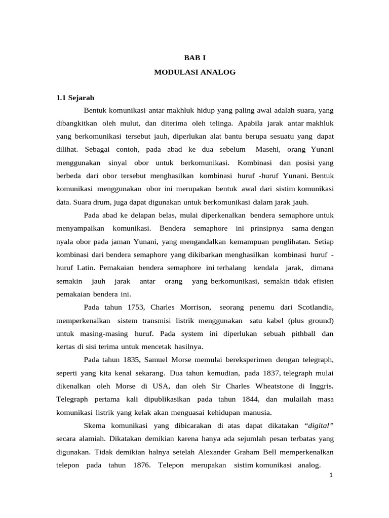 Sejarah dan Pengertian Modulasi Analog | PDF