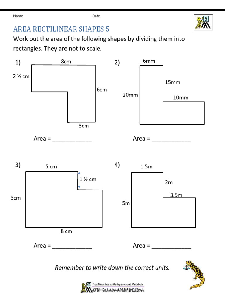 Area of Rectilinear Shapes 5 | PDF