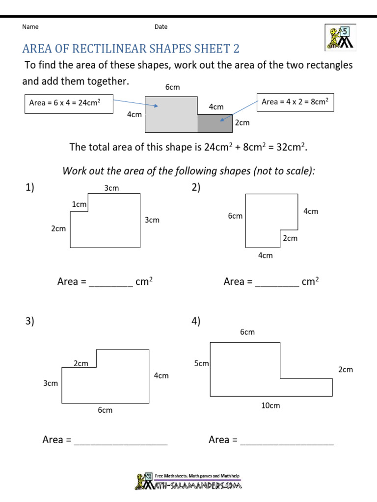 Area of Rectilinear Shapes 2 | PDF