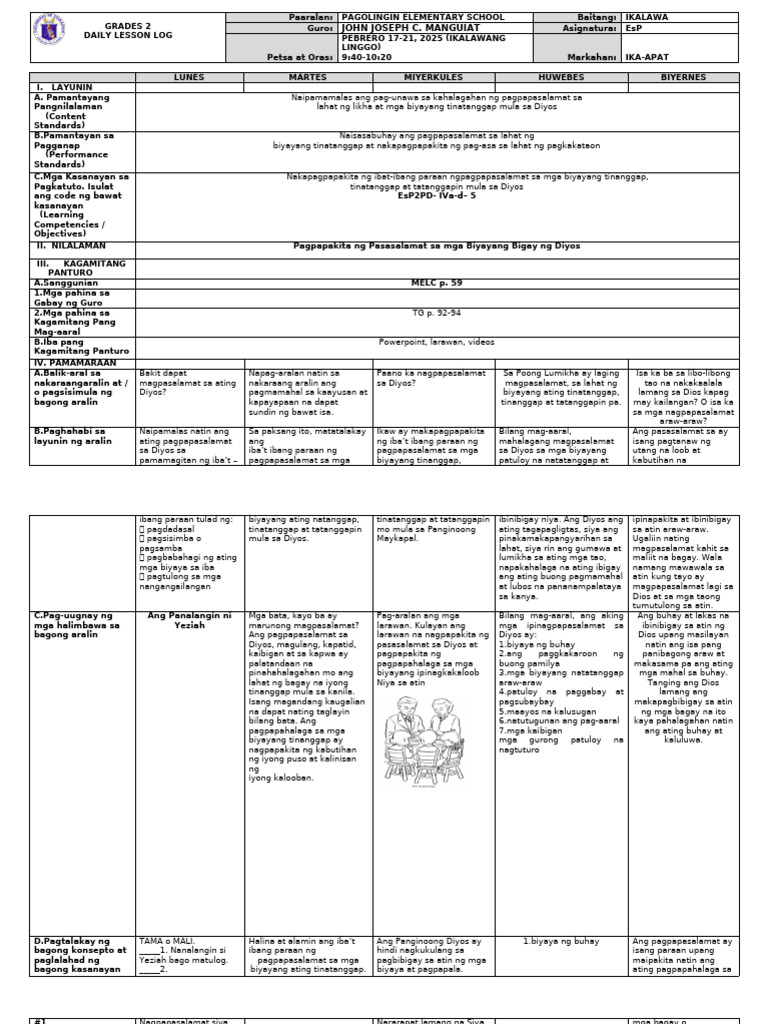 DLL Esp Q4 Week2 | PDF