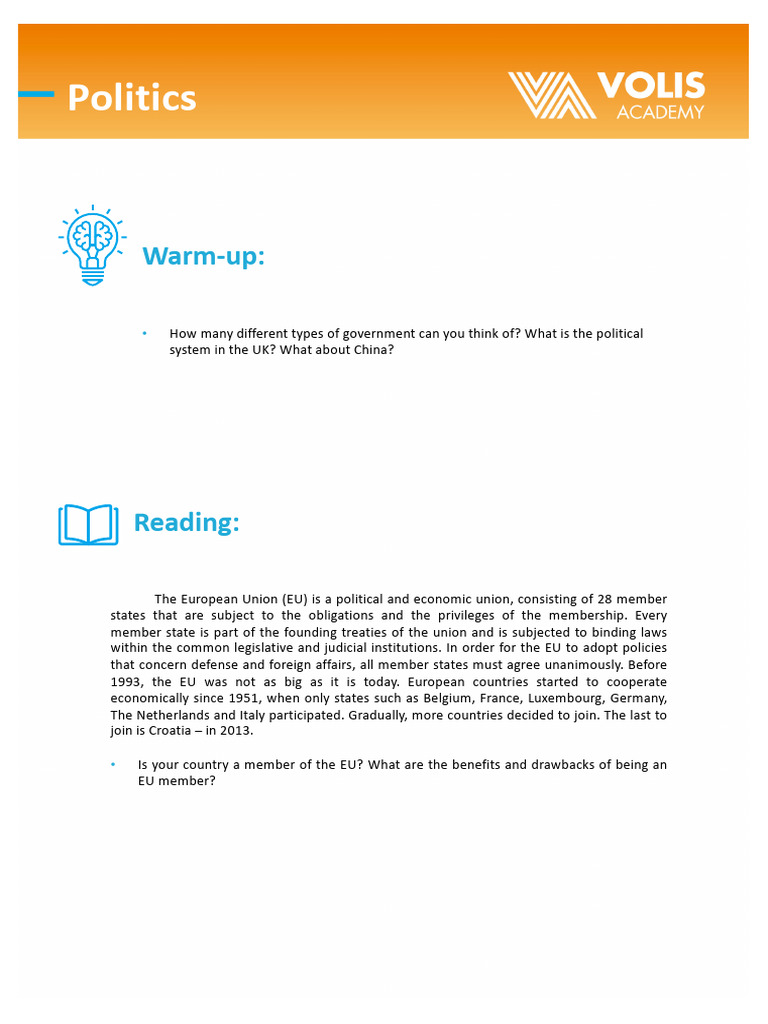 Understanding Political Systems and the EU | PDF | European Union ...