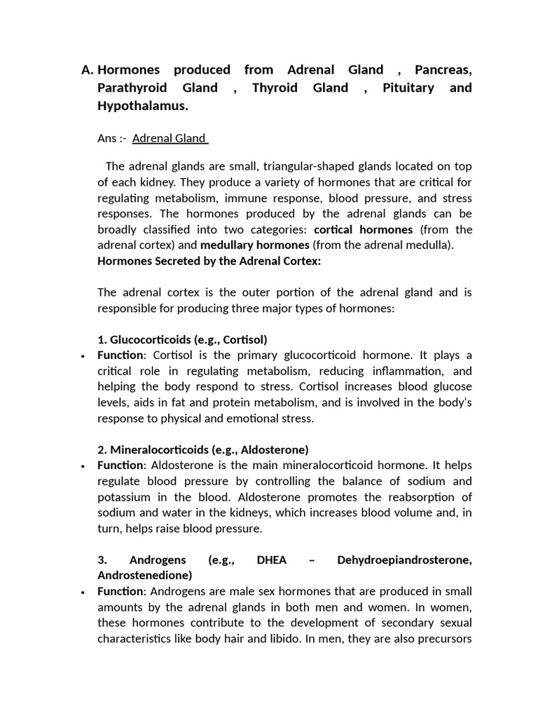 Endocrine Gland | PDF | Adrenal Gland | Cortisol