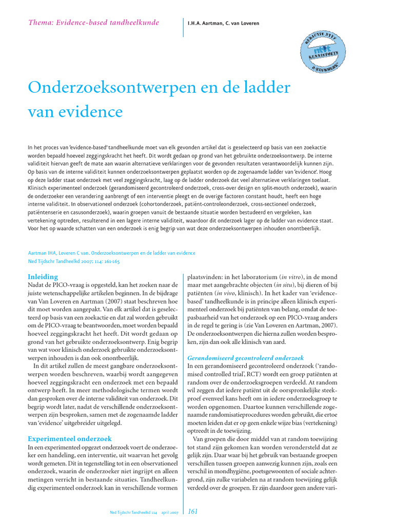 Onderzoeksontwerpen en de Ladder Van Evidence | PDF