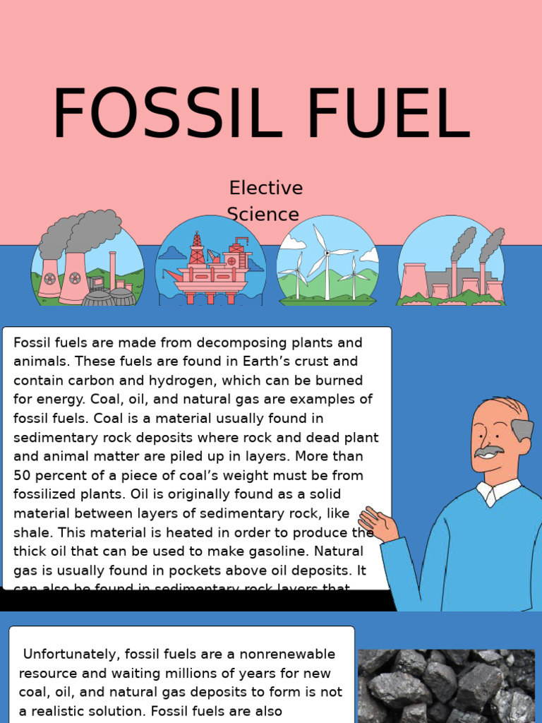 Fossil Fuels Educational Student Presentation in Colorful Illustrative ...