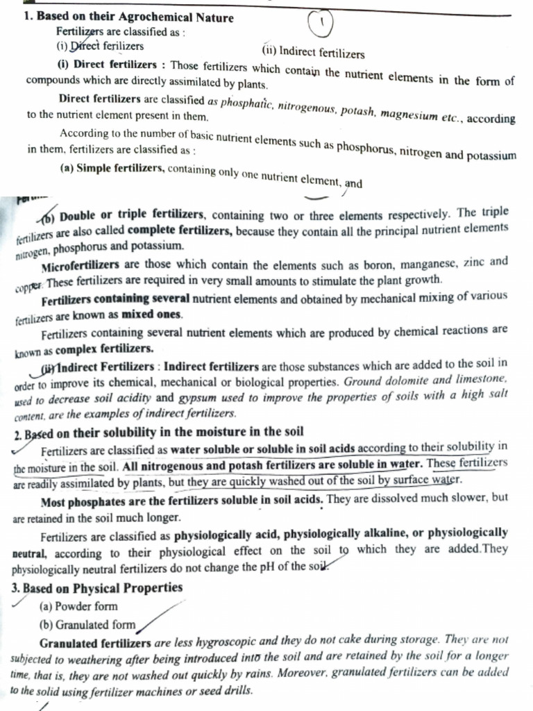 Types and Classifications of Fertilizers | PDF | Fertilizer | Soil