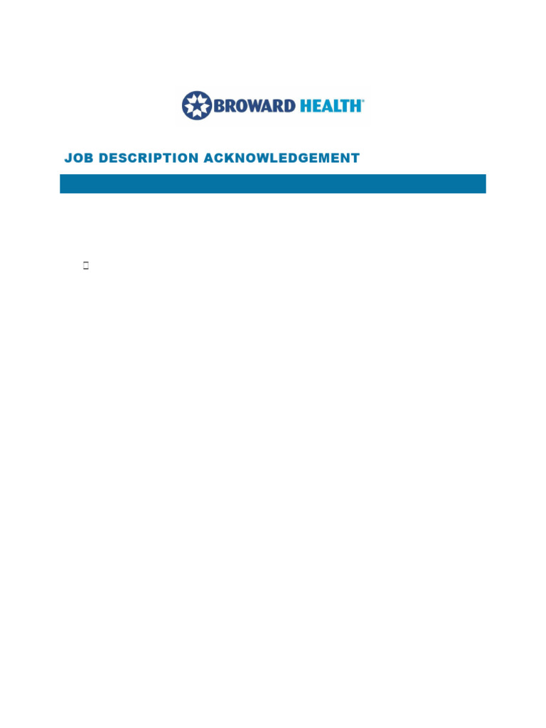 Job Description Acknowledgement | PDF