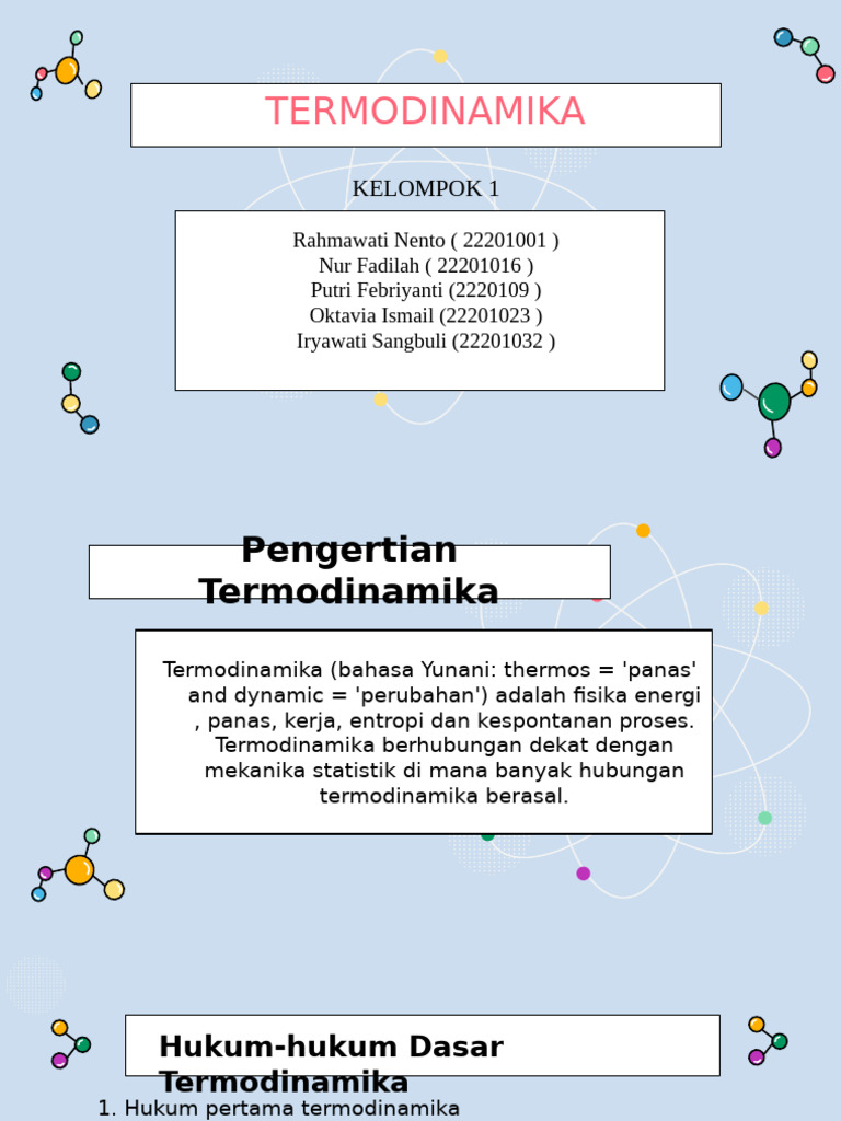 Hukum Dasar Termodinamika dan Aplikasinya | PDF