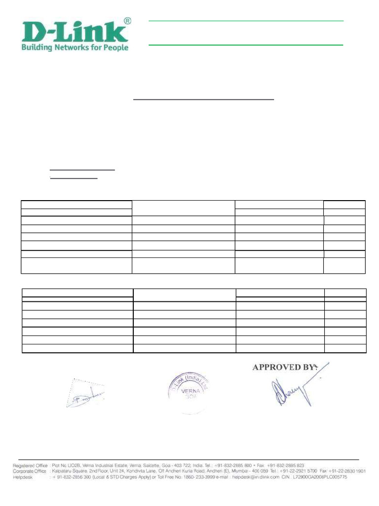 Dlink Certifcate - Cat 6 Seawood 03.3.2025 | PDF