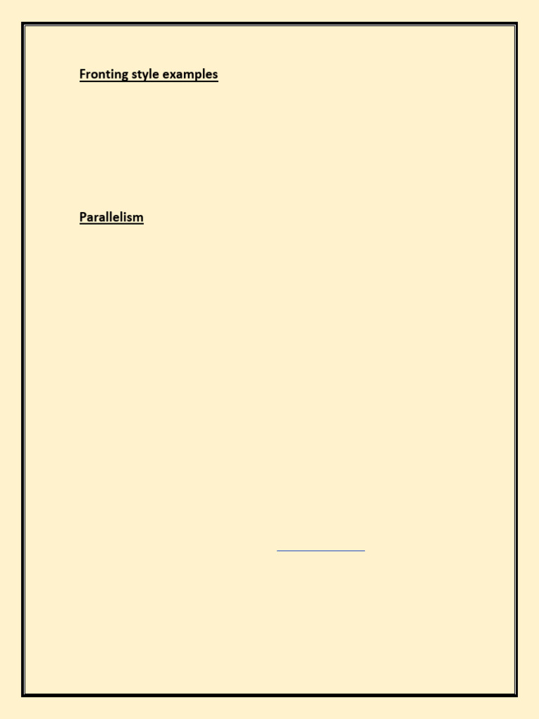 Fronting and Parallelism Examples | PDF