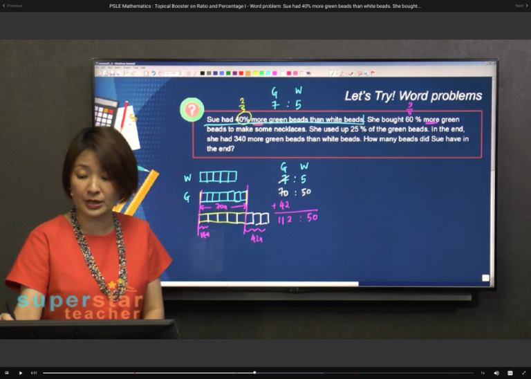 PSLE Mathematics Topical Booster On Ratio and Percentage I - Word ...