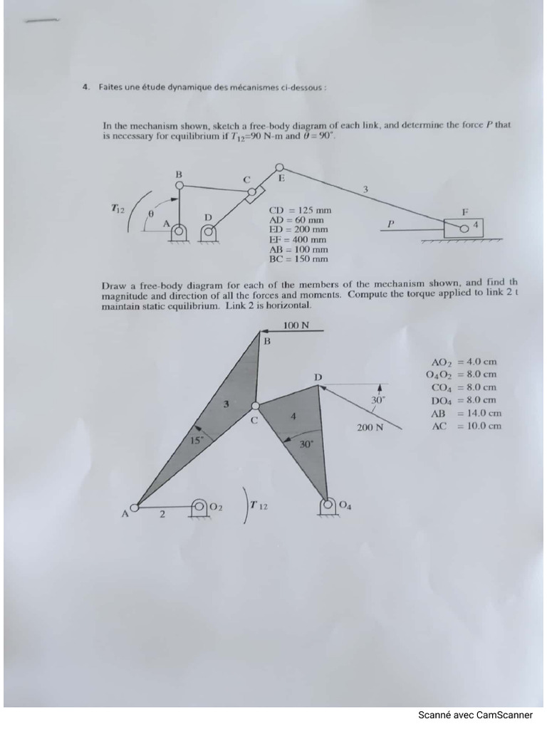 Exercices Dynamique | PDF