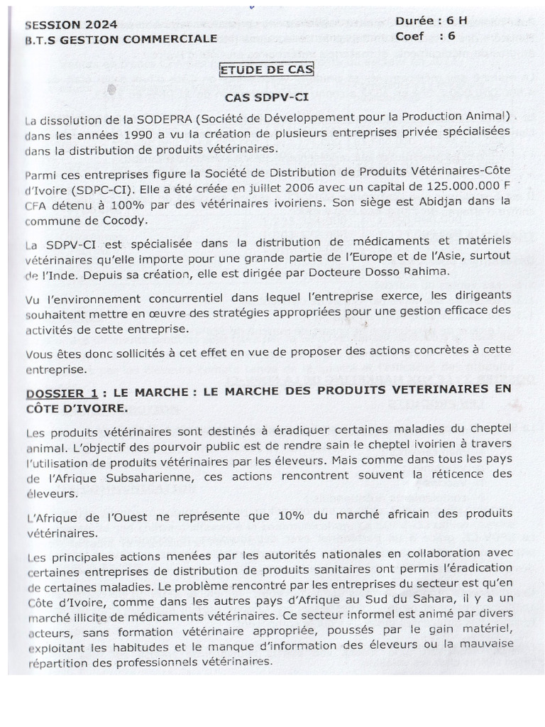 Etude de Cas Session 2024 | PDF