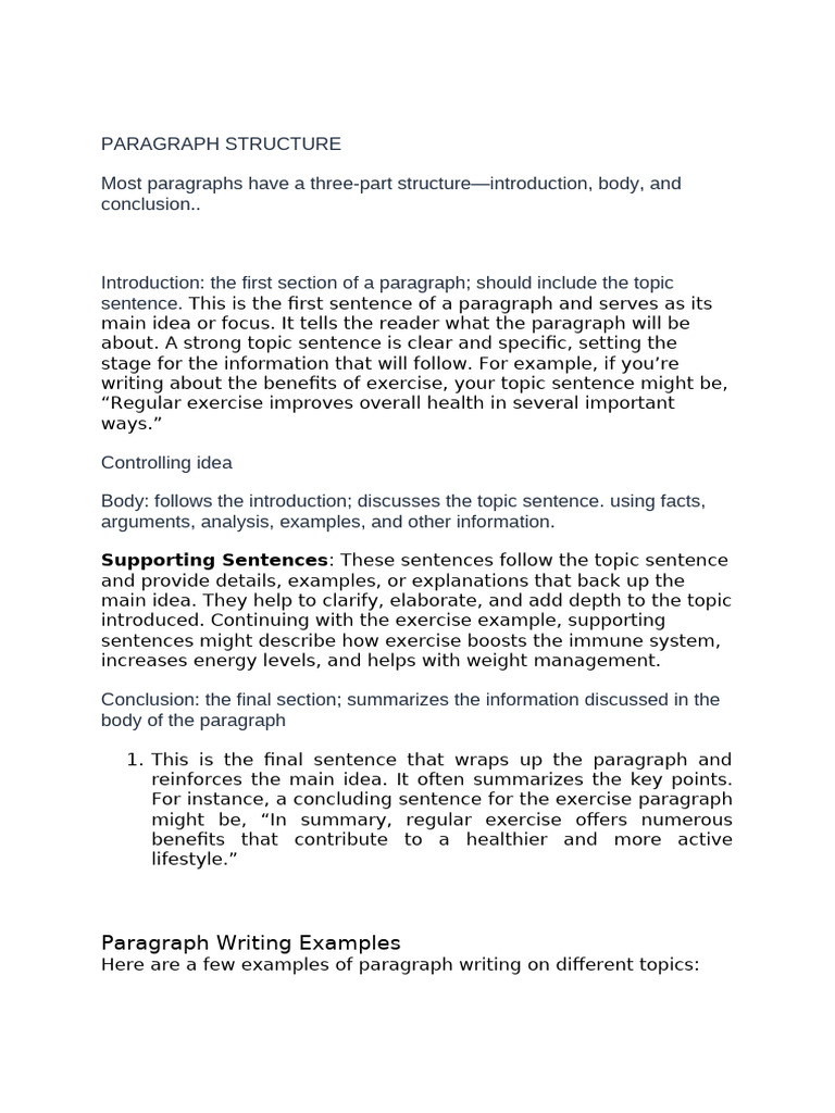 How To Write A Paragraph | PDF | Physical Fitness | Cognition