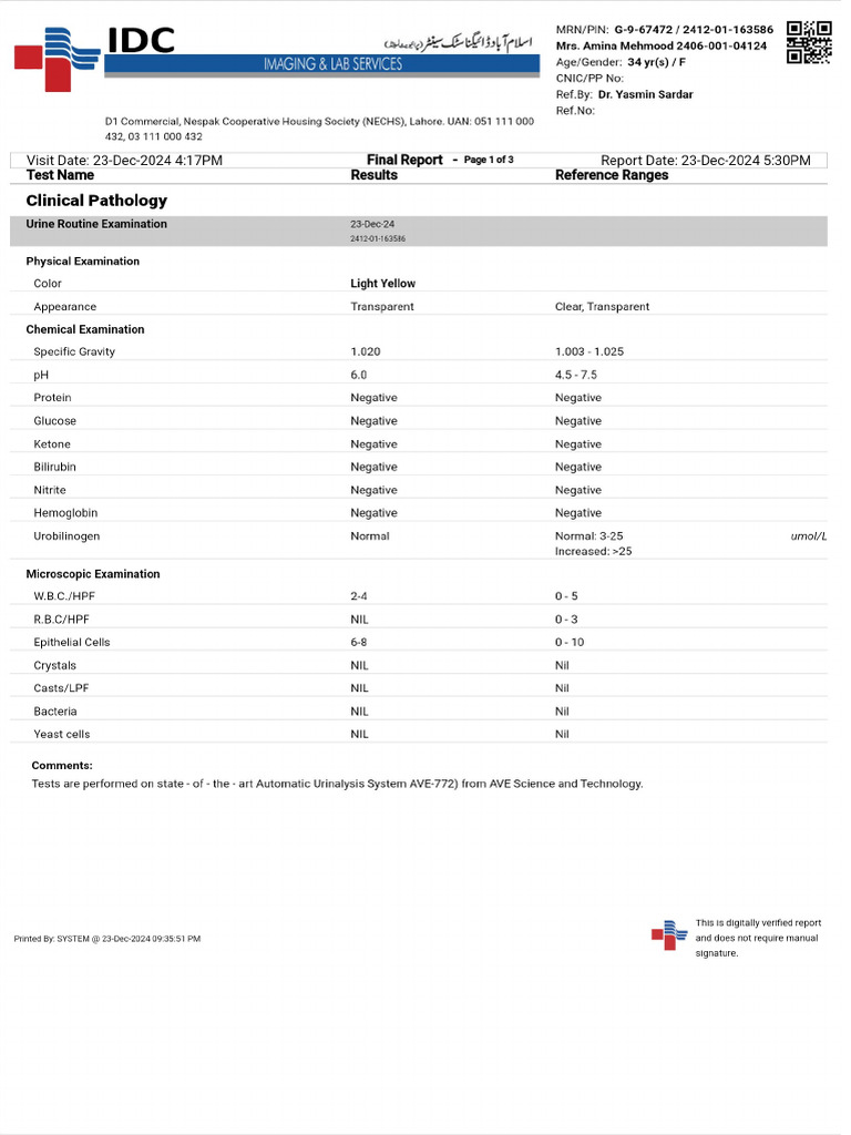 Patient Report PDF | PDF