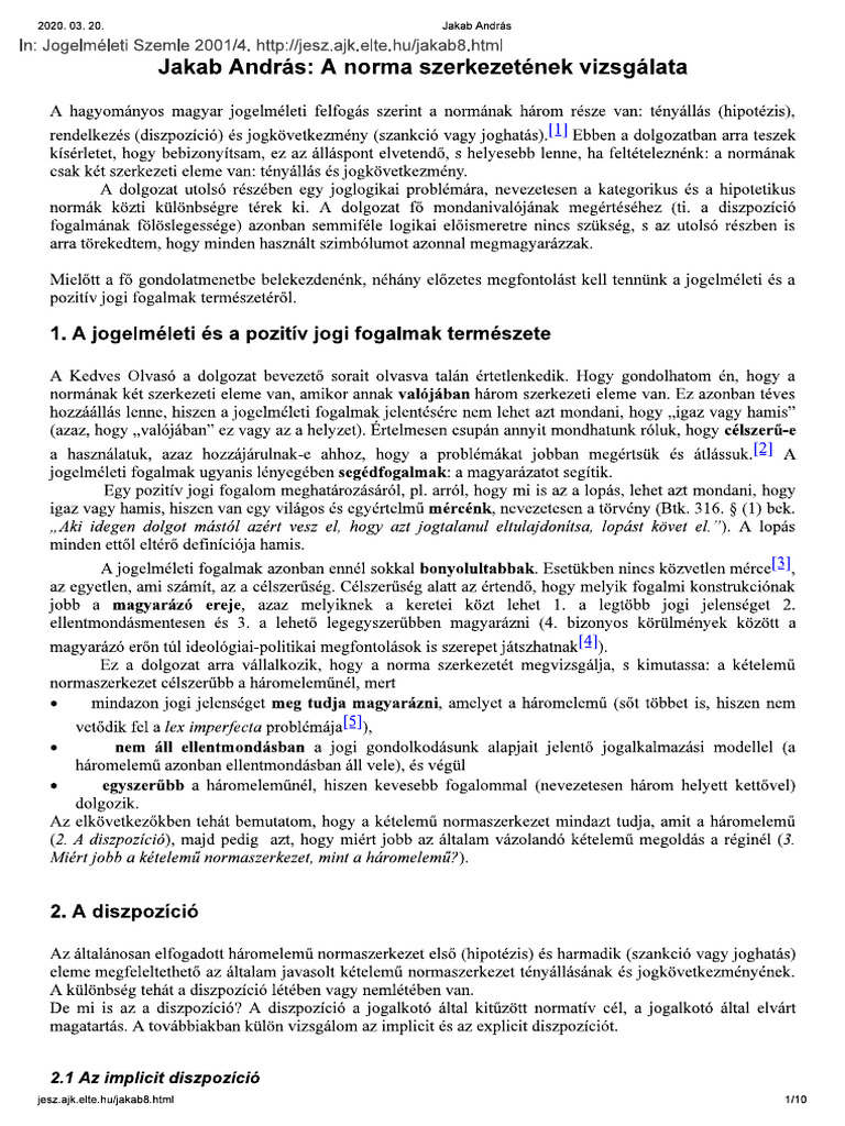 Jakab András a Norma Szerkezetének Vizsgálata (Részlet) | PDF