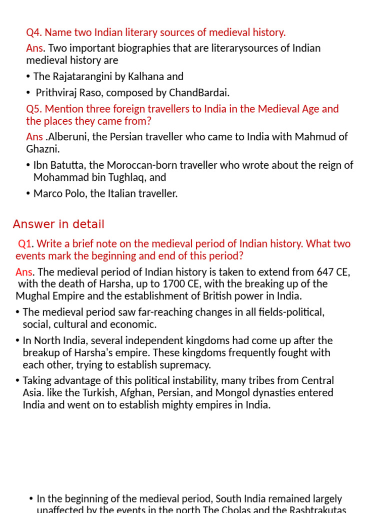 Indian Medieval History Overview | PDF | Asia | South Asia