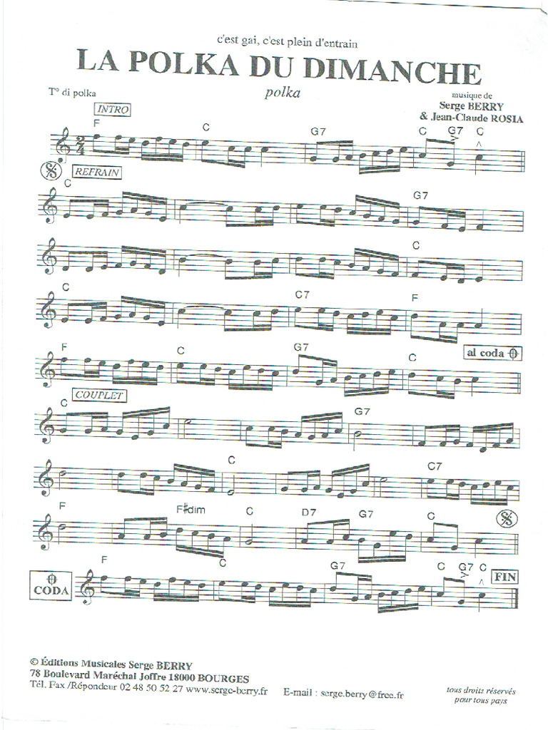 La Polka Du Dimanche | PDF