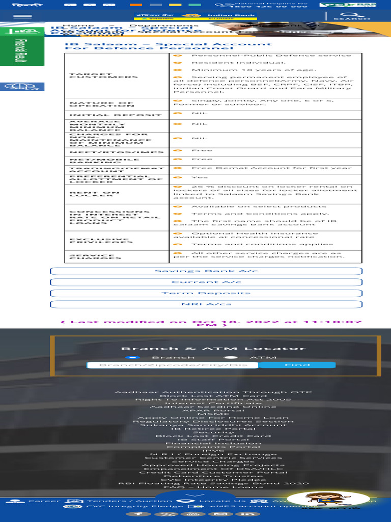 IB Salaam Account for Defence Personnel | PDF | Financial Services ...