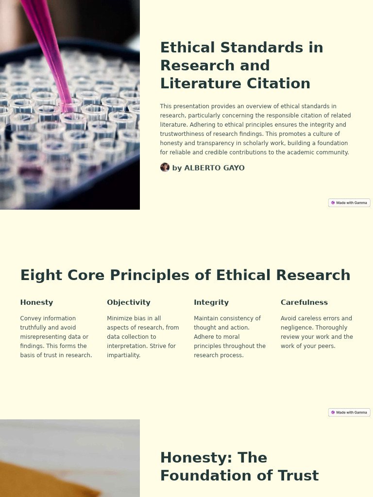 Ethical Standards in Research and Literature Citation | PDF | Informed ...