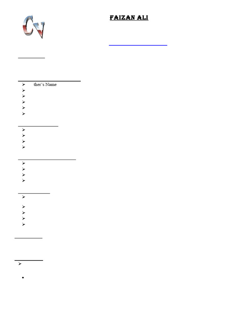 CV Faizan Ali Pakistan Studies Teacher - 1 | PDF