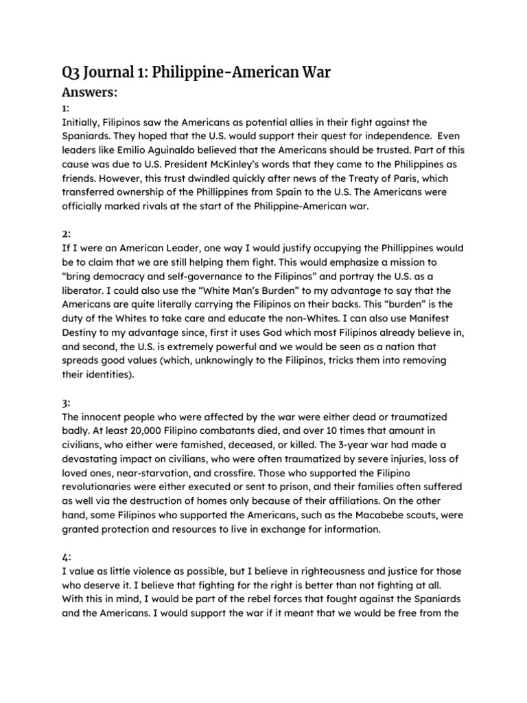 Philippine-American War Overview | PDF | Philippines