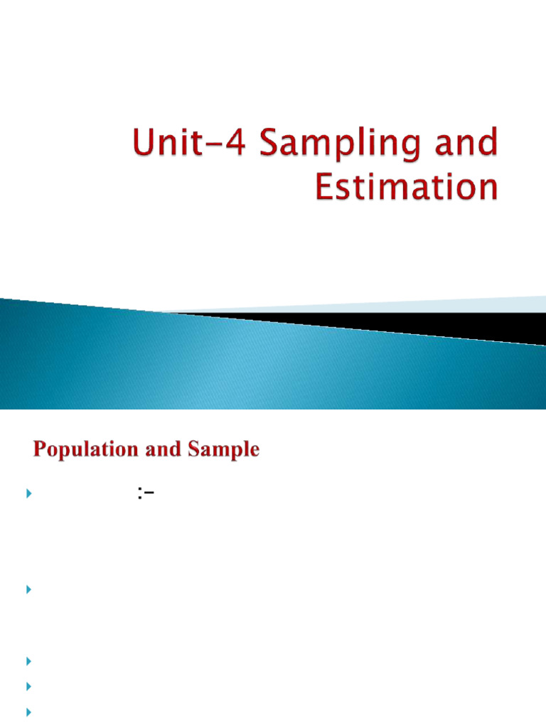 Ch 4 Sampling And Estimation Pdf Sampling Statistics Normal Distribution