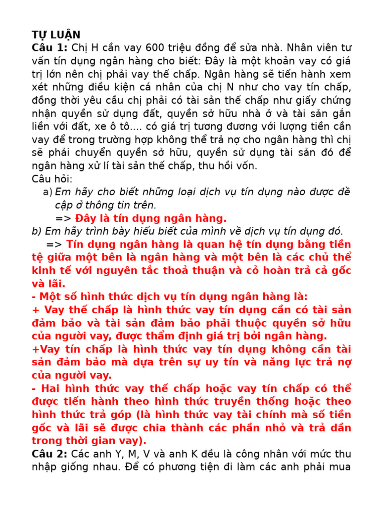 Đáp Án KTPL 1 | PDF