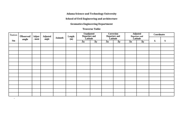 Traverse Table (2) | PDF