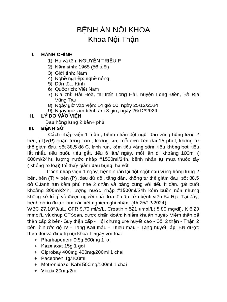 Bản Sao Bệnh Án TTTC | PDF