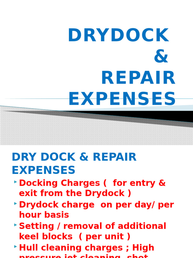 Dry Dock Fee Structure and Considerations | PDF | Water Transport ...
