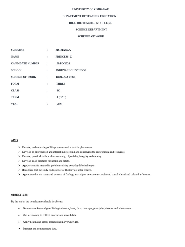 FORM 3 BIOLOGY 2 | PDF | Biology | Teaching Method