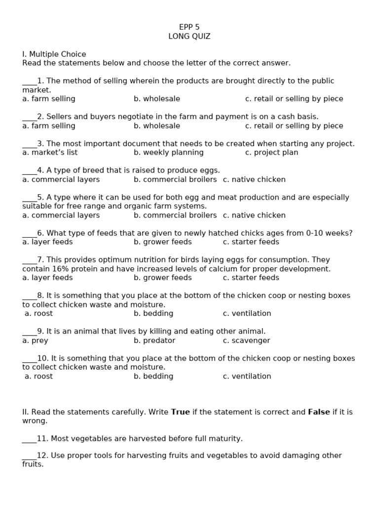 TLE 5 - Long Quiz | PDF