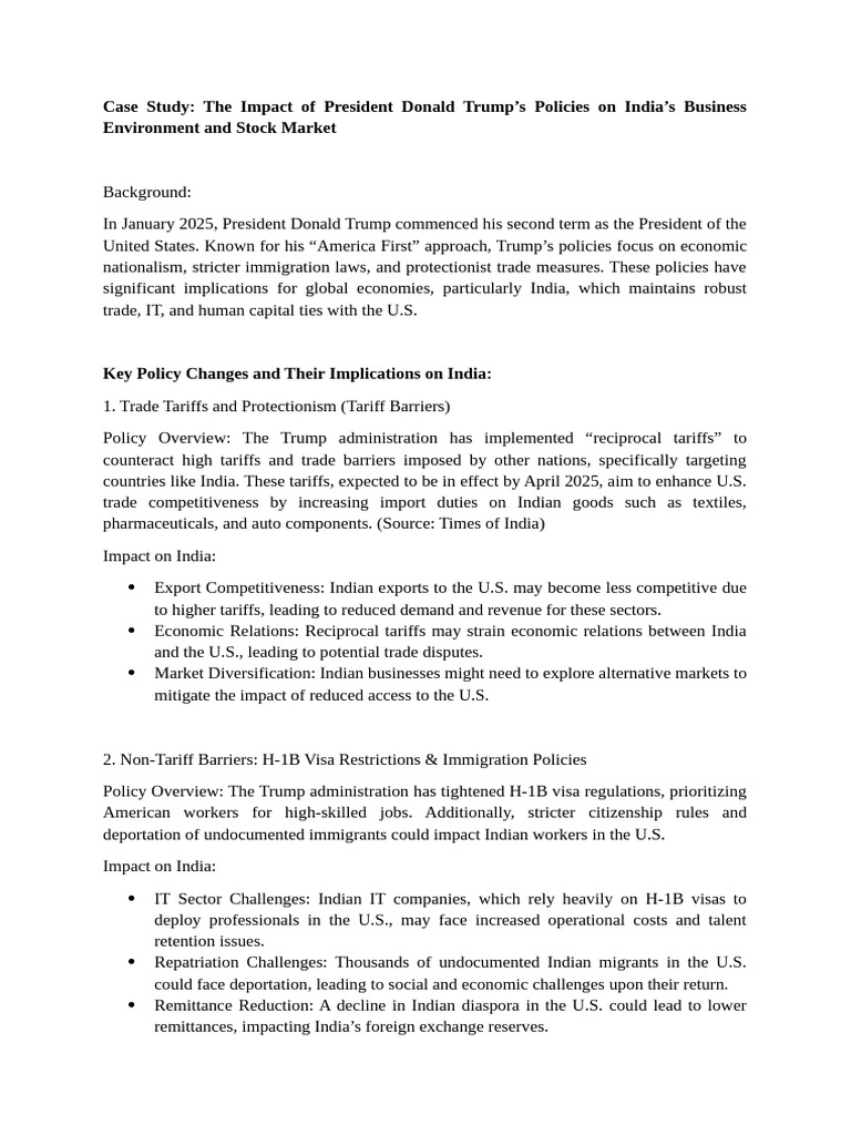 Case Study - Tariff and Non-Tarrif Barriers | PDF | Tariff | Protectionism