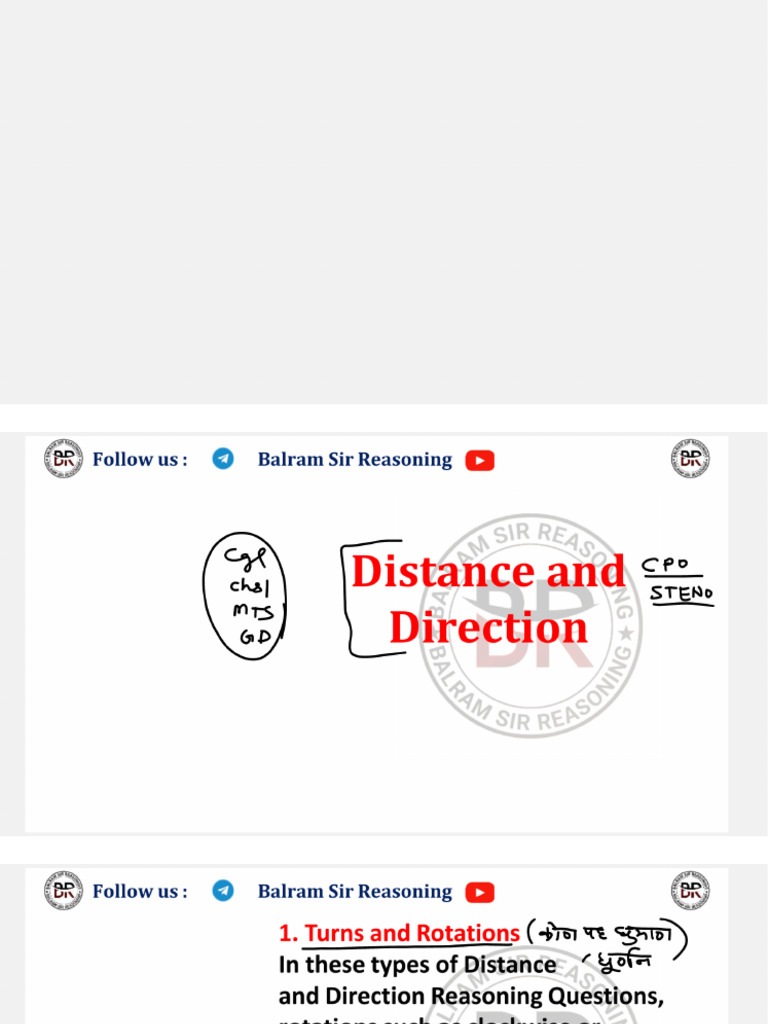 Direction and Distance | PDF