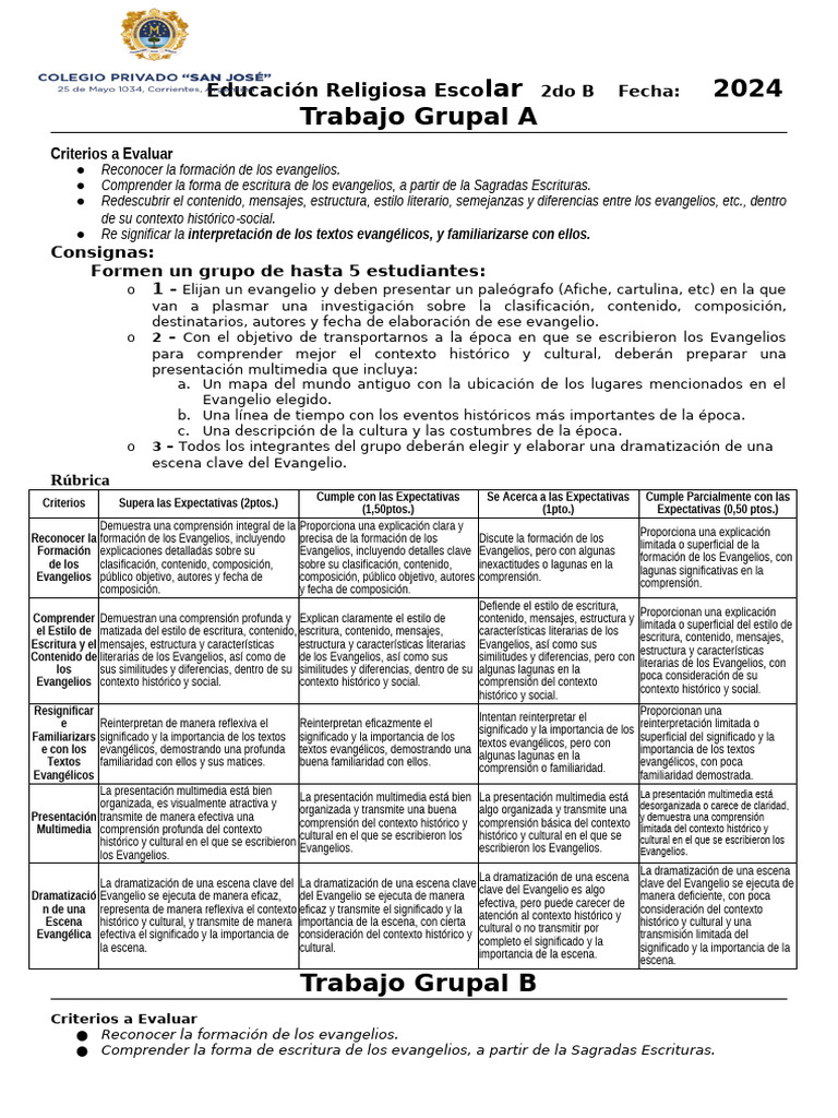 2do B Fecha TP Grupal | PDF | Evangelios | Periódicos