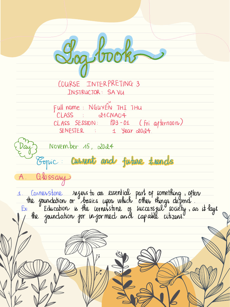 Logbook - Interpreting 3 (Ms Sa) | PDF