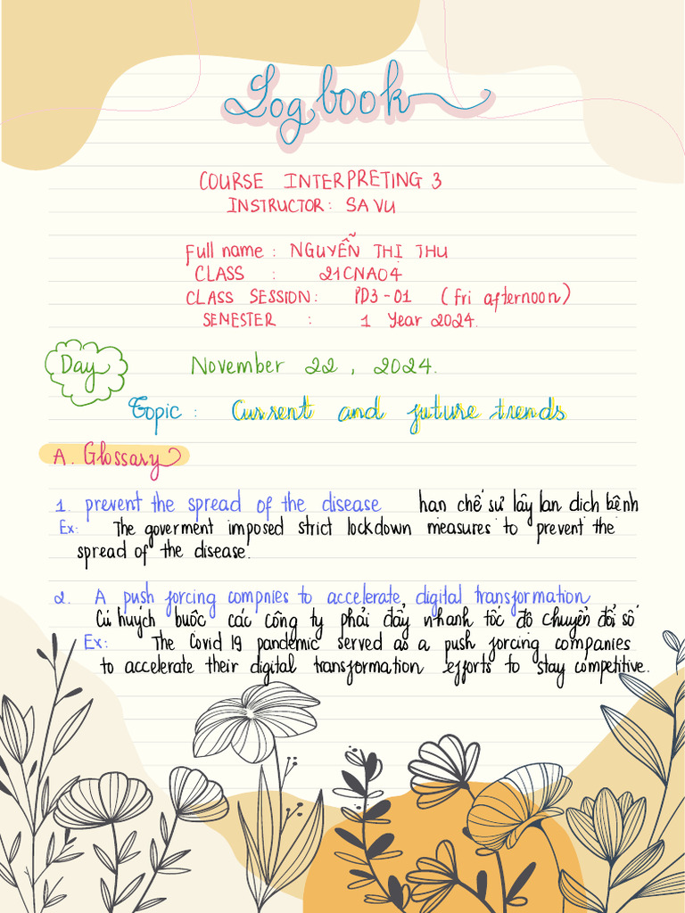 Logbook - Interpreting 3 (Ms Sa) 3 | PDF
