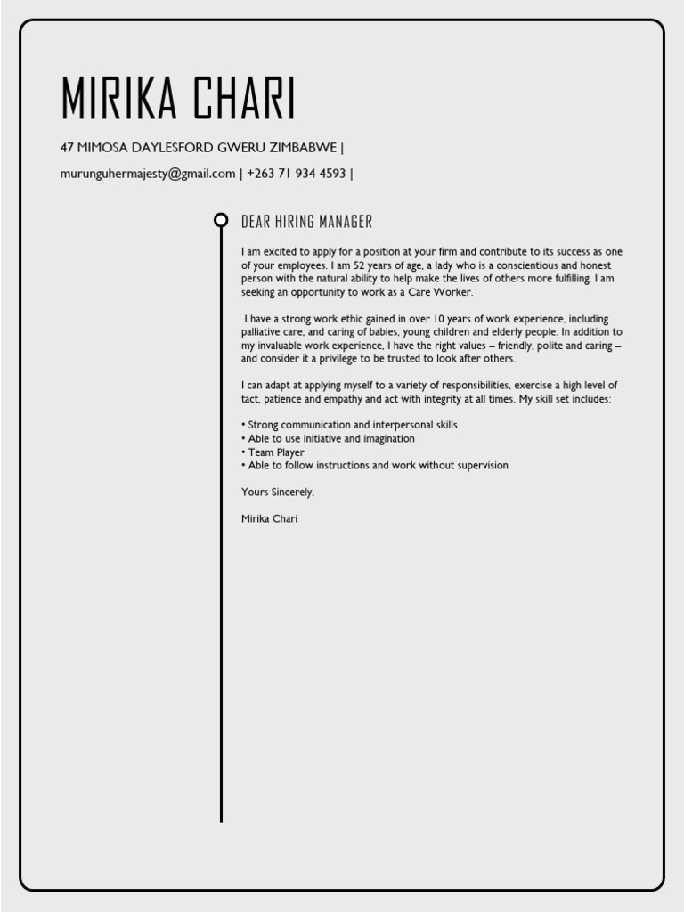 Mirika Chari Cover Letter | PDF