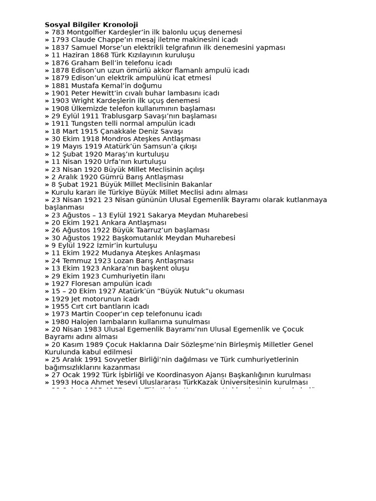 Sosyal Kronoloji | PDF