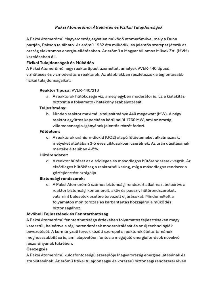 Paksi Atomeromu | PDF