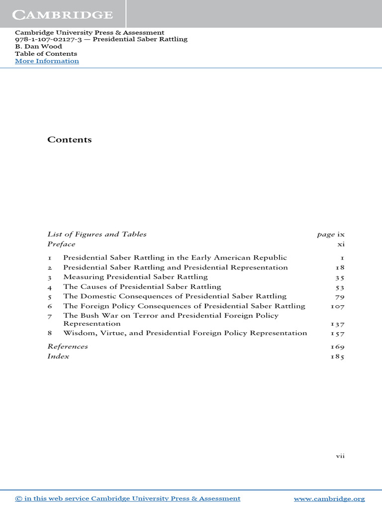 Presidential Saber Rattling - Causes and Consequences - Full Text | PDF ...
